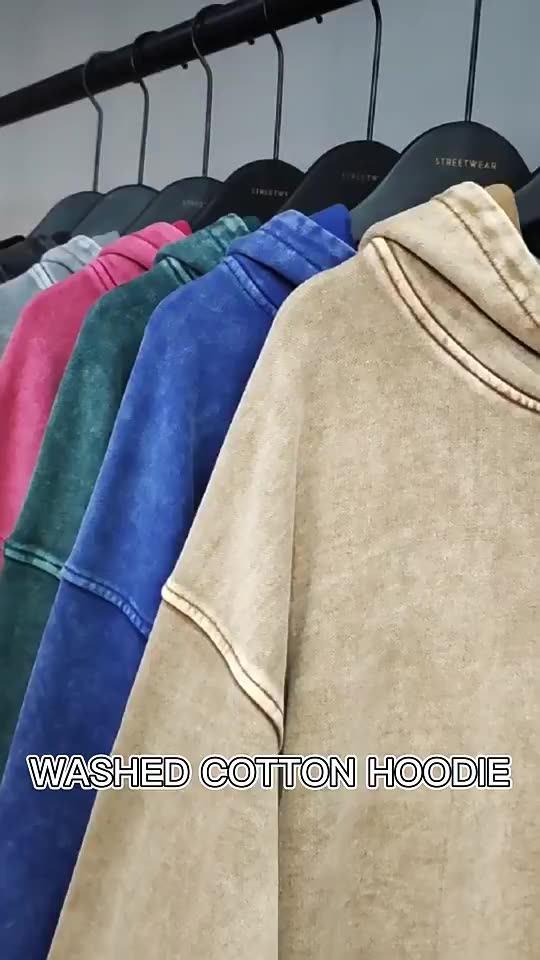 Oversized Acid Stone Washed Distressed Hoodie Custom 500gsm Heavyweight ...