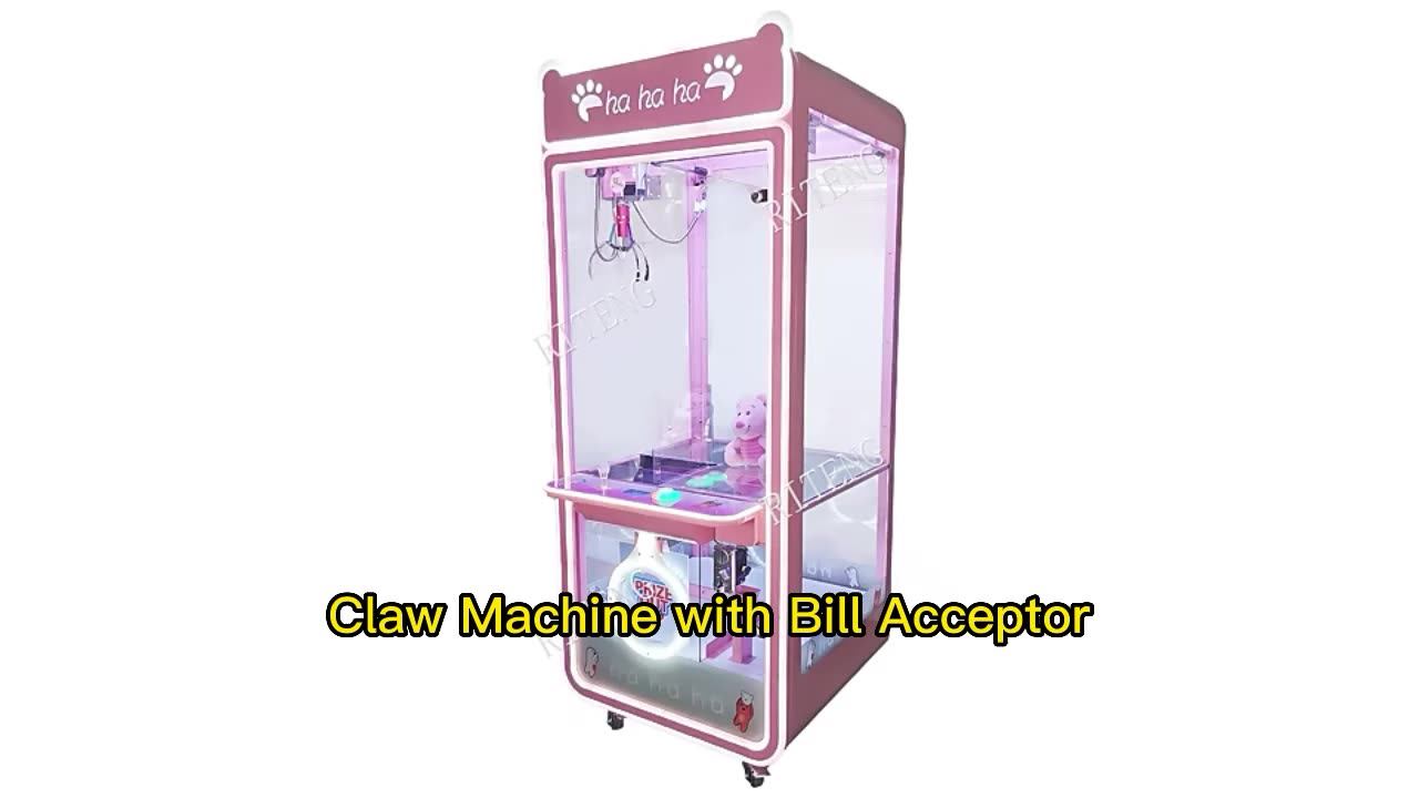 Riteng Happy Time Claw Machine Toy Crazy Pink Date Coin Pusher Arcade ...