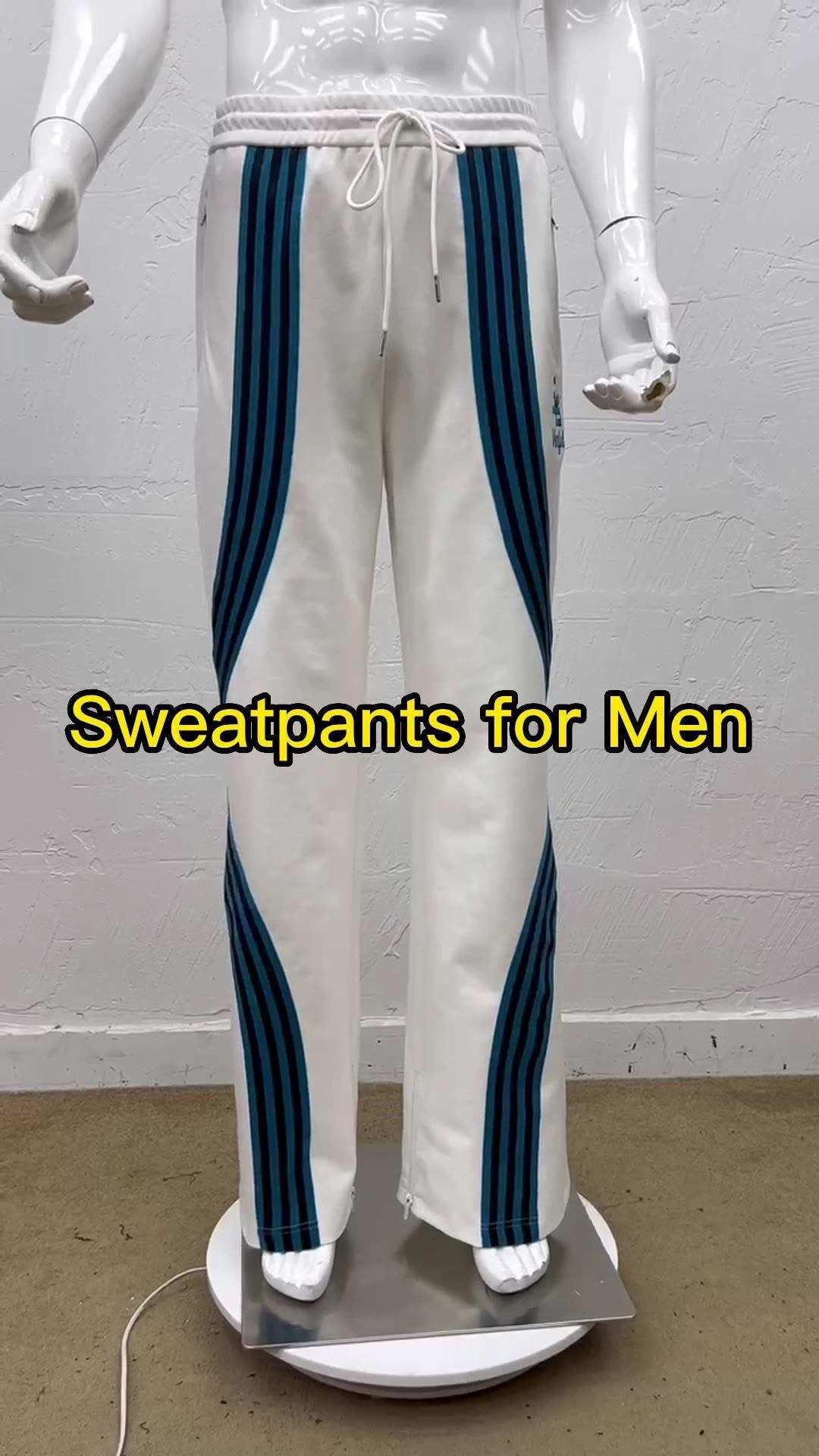 Men's Custom High Quality Casual Flared Jogger Track Pants Patchwork ...