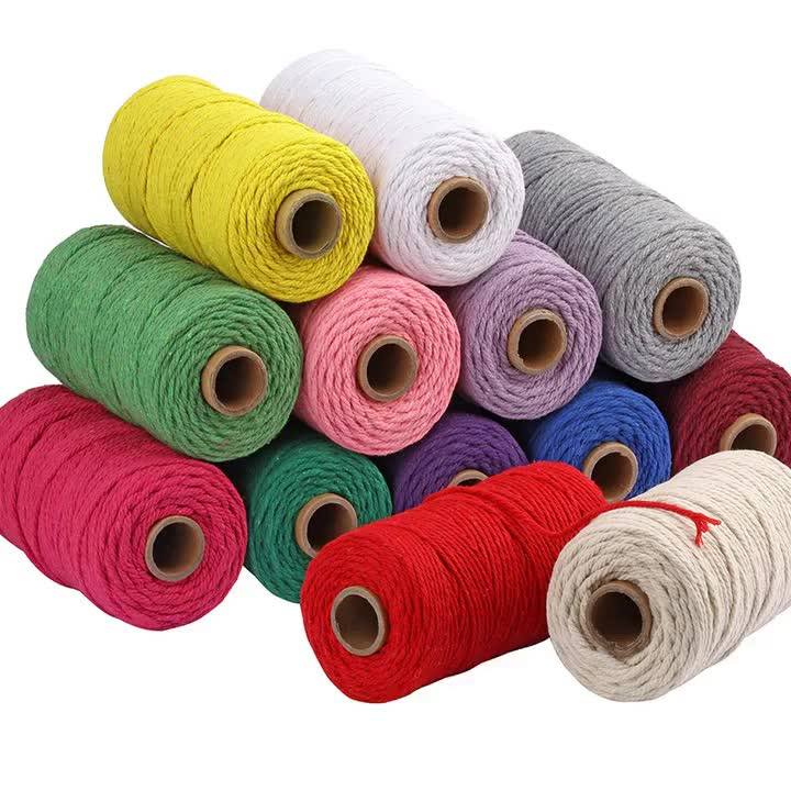 彩色3mm棉绳DIY挂毯手工编织棉绳壁毯地毯编织材料捆绑装饰绳-阿里巴巴