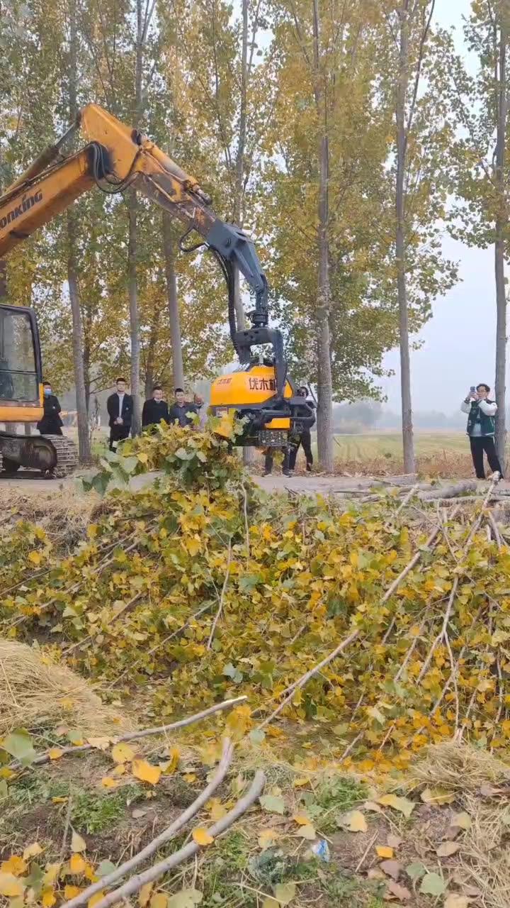 润沃全自动林场伐木机 挖掘机树木砍树机 液压砍伐测量去枝一体机-阿里巴巴