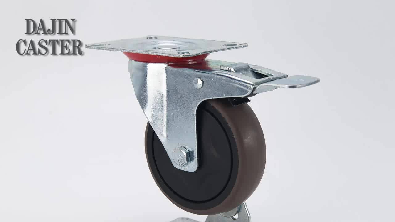 100mm 4 Inch Diameter European Mounting Dimension Nylon Hub Roller ...