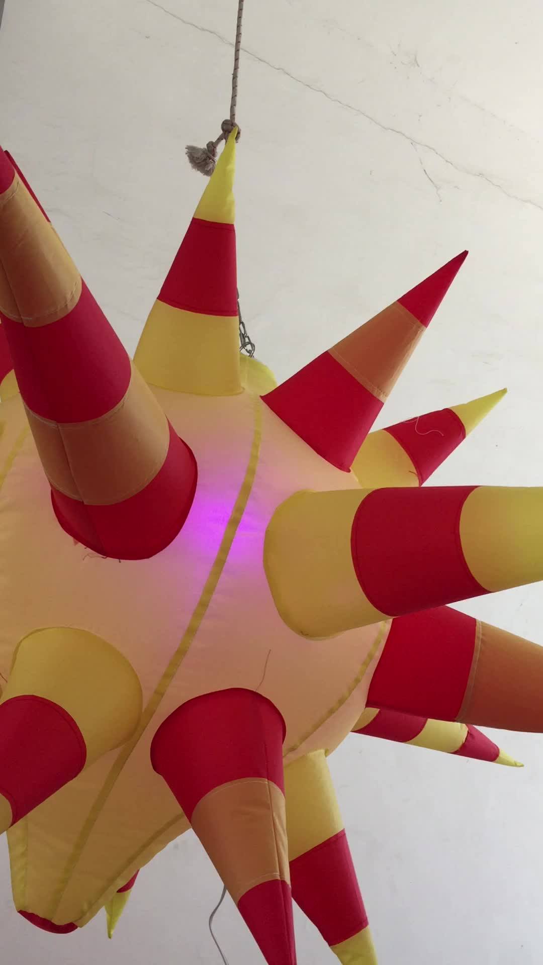 1.5m Orange Lighting Christmas Inflatable Star For Event Decoration ...