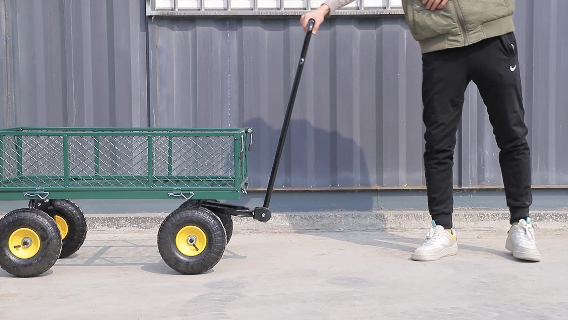 Heavy Duty Steel Mesh Cart,Garden Utility Trolley Cart With Removable ...