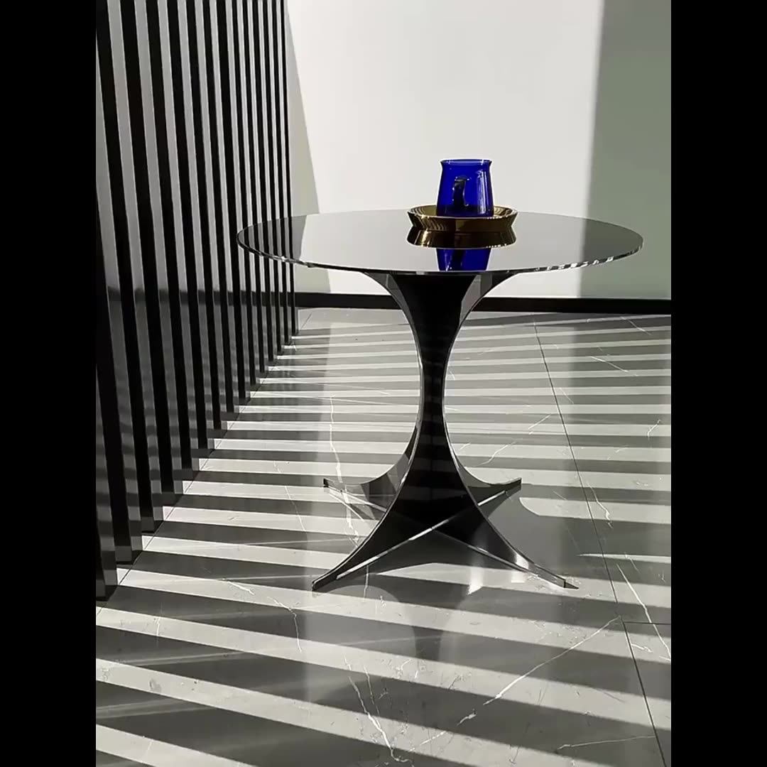 Stainless Steel Side Table Optional Color Shiny Black Color End Table ...