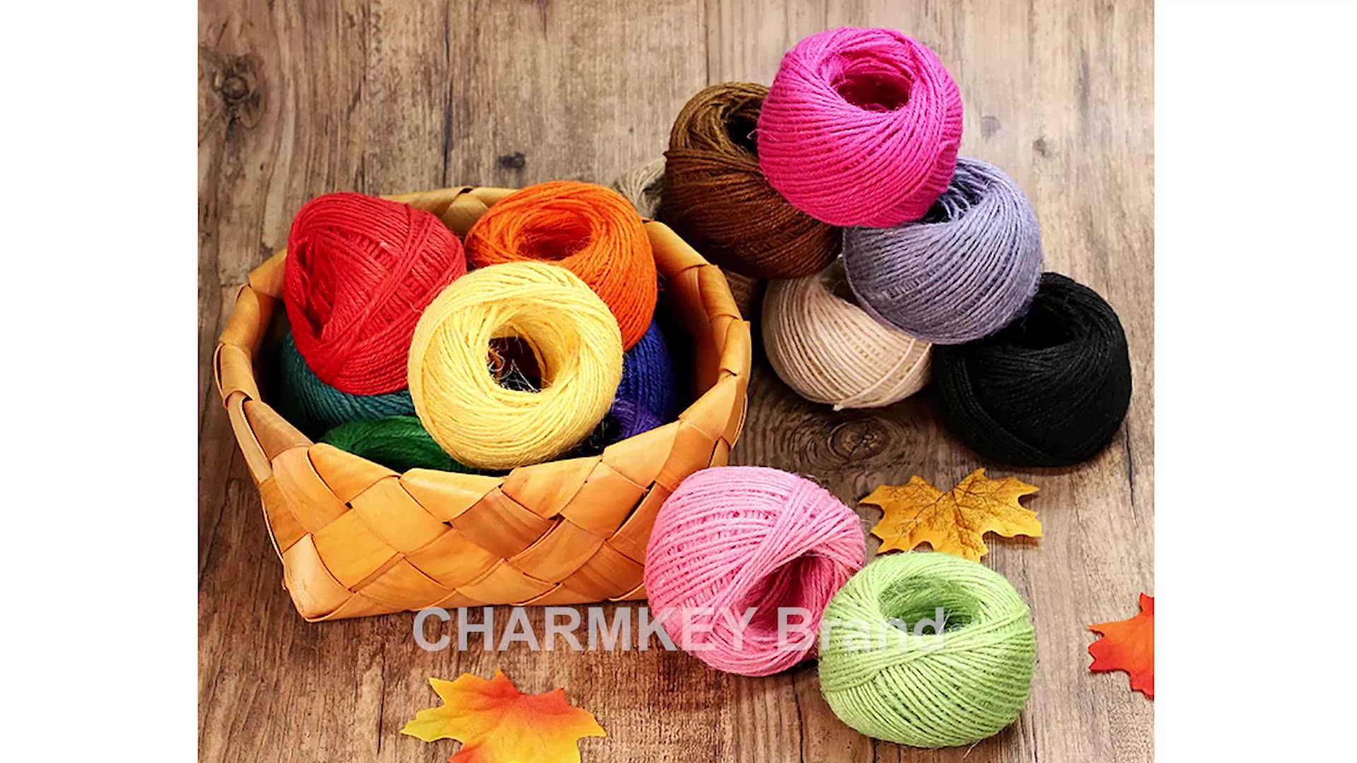 Charmkey Packaging Jute Rope 24 Pcs 10 Meters Natural Color 100% Hemp ...