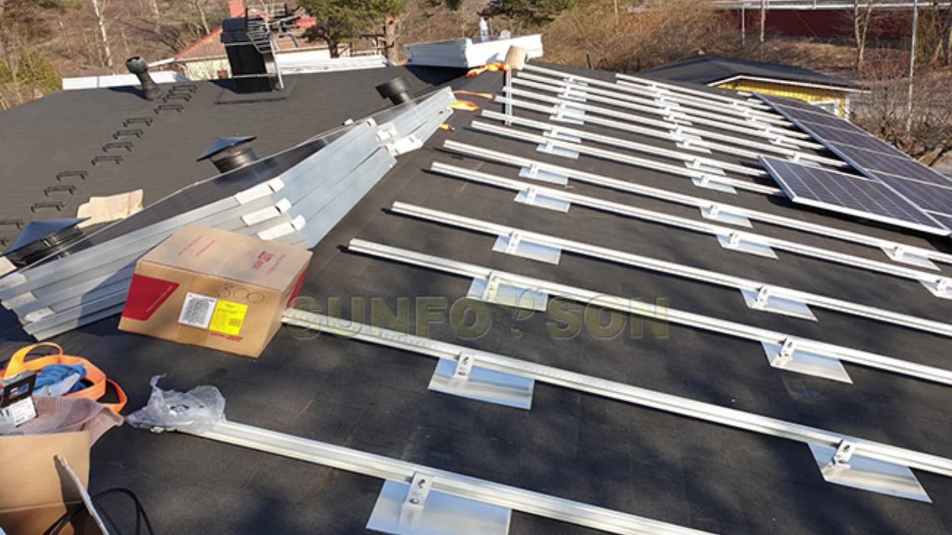 Sunrack Pitched Roof Flat Roof Shingle Roof Mounting Solar Solutions Pv ...