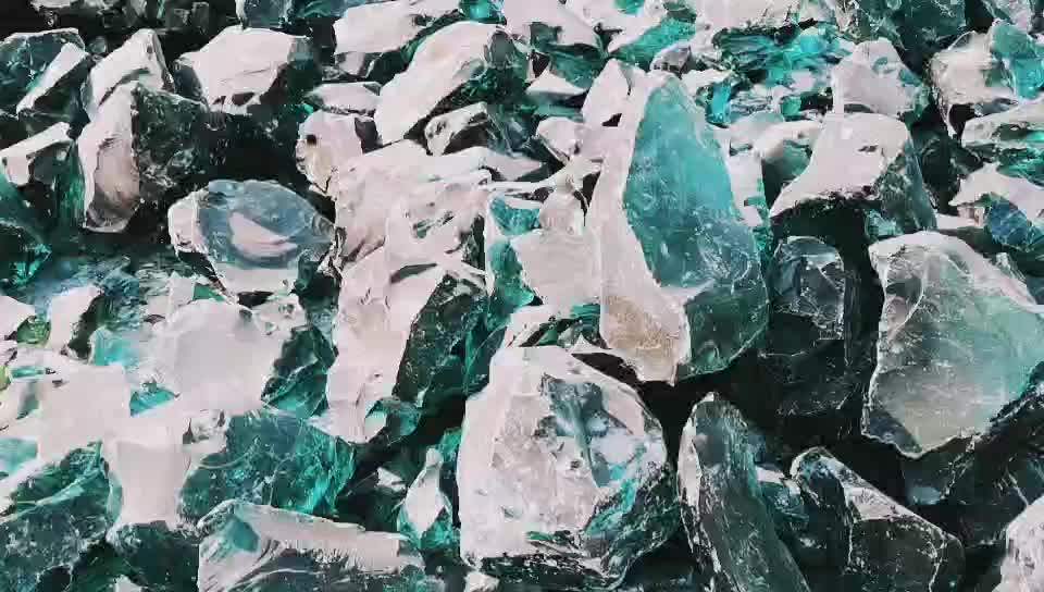 Large Slag Colored Landscaping Glass Rocks Glass Rocks For Landscaping ...