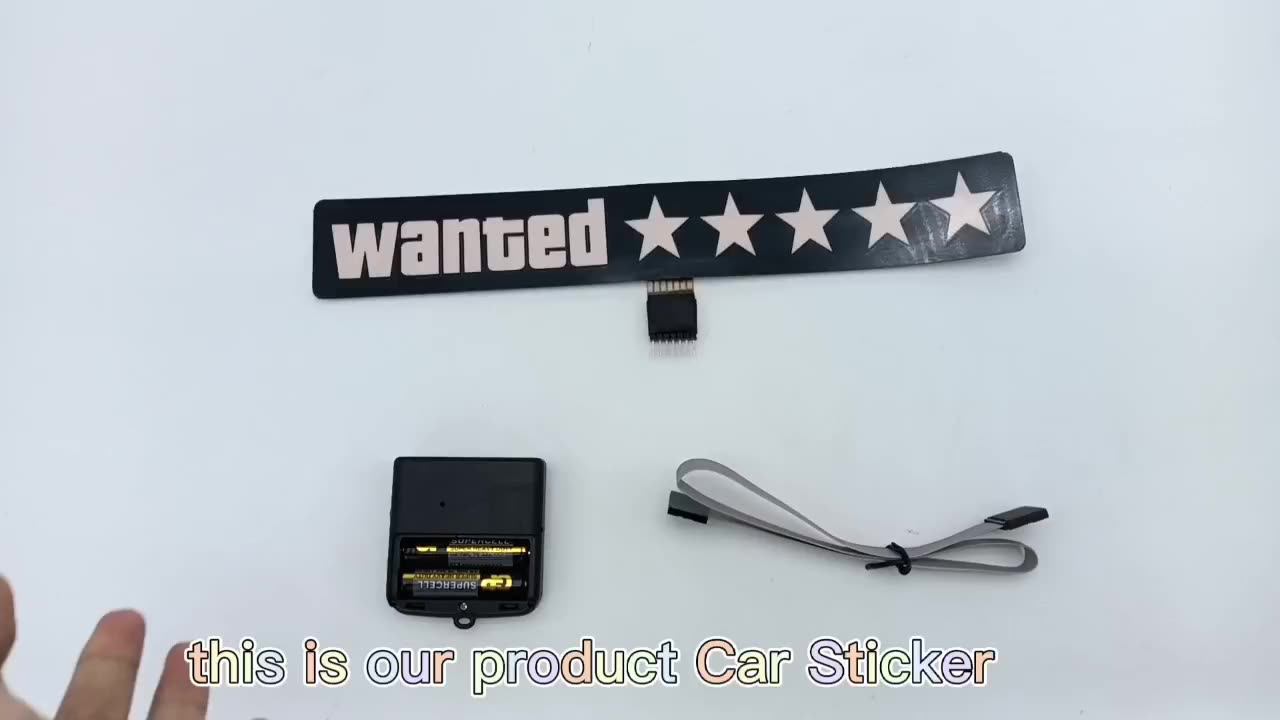 Customized Logo Display Panel Light Up 5 Stars Wanted Sticker Led Label ...