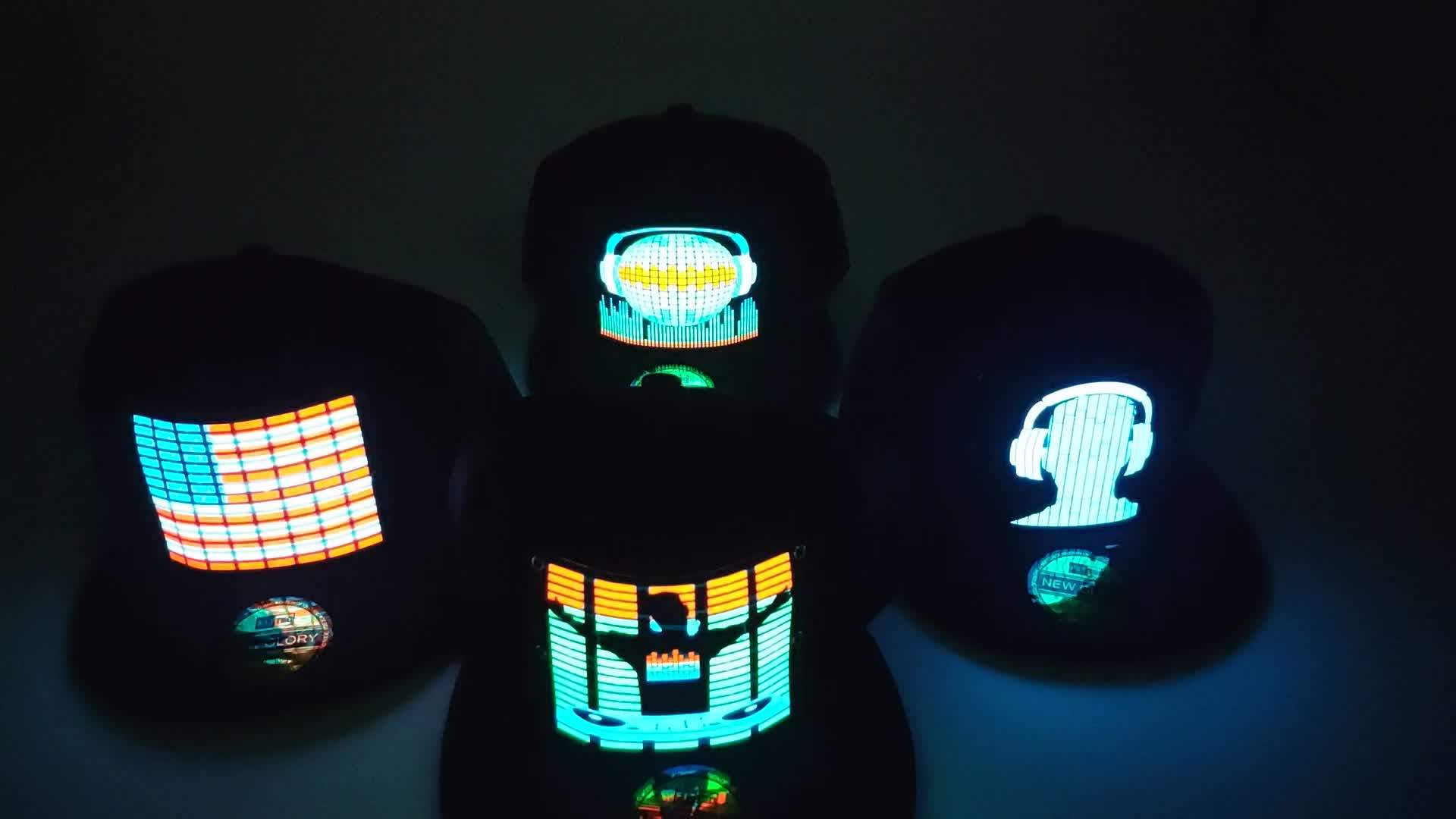 Hot Custom Sound Activated Hat Wireless Inverter El Panel Hat Unisex ...