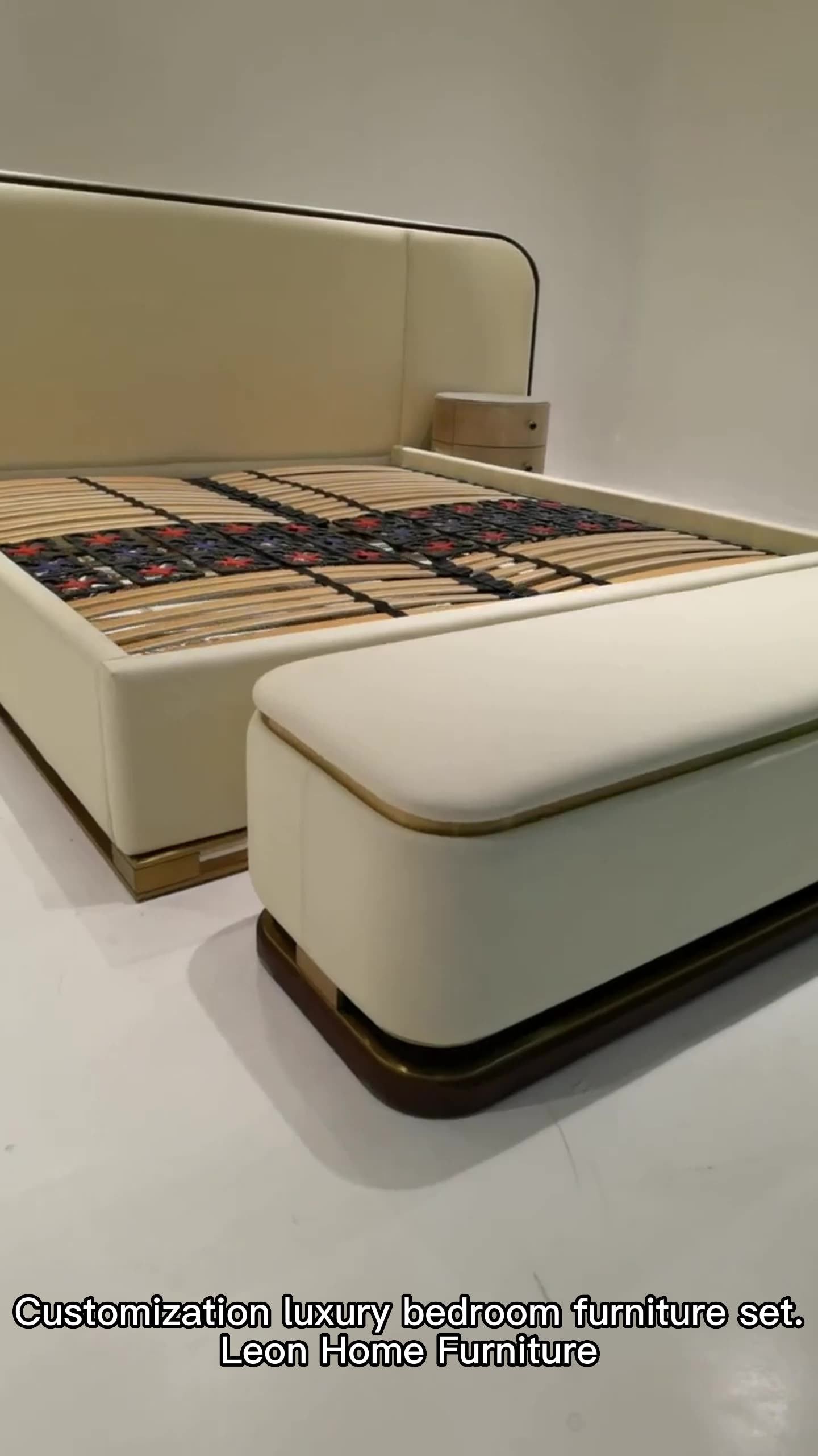 Customized Modern Luxury King Size Bed Wide Headboard Velvet Fabric ...