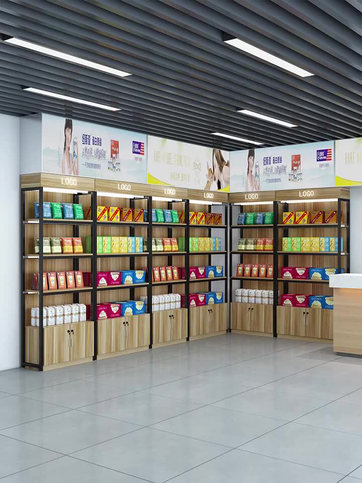 Store Promotion Retail Shelf Cosmetic Bag Steel Wood Display Rack 4 ...