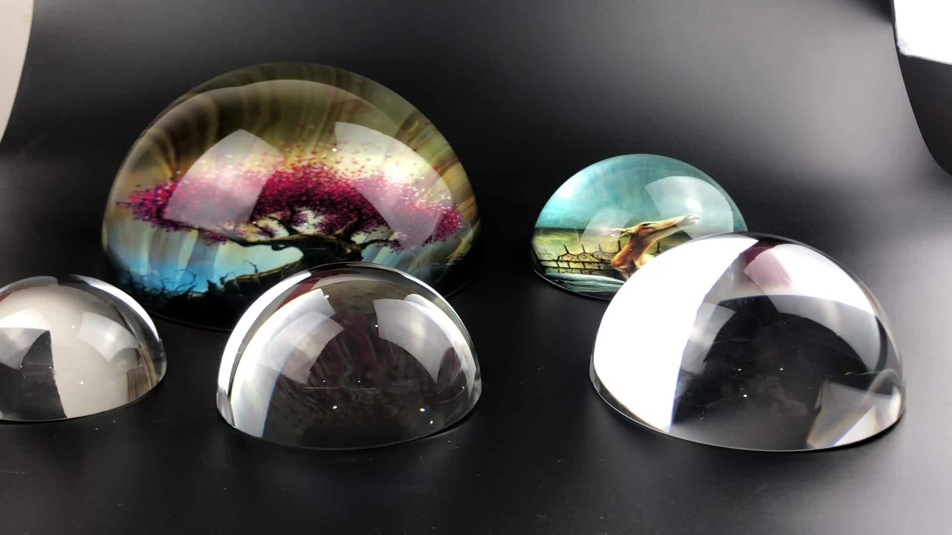 Gleam Custom Dome K9 Crystal Half Ball Glass Paperweight Clear Glass ...