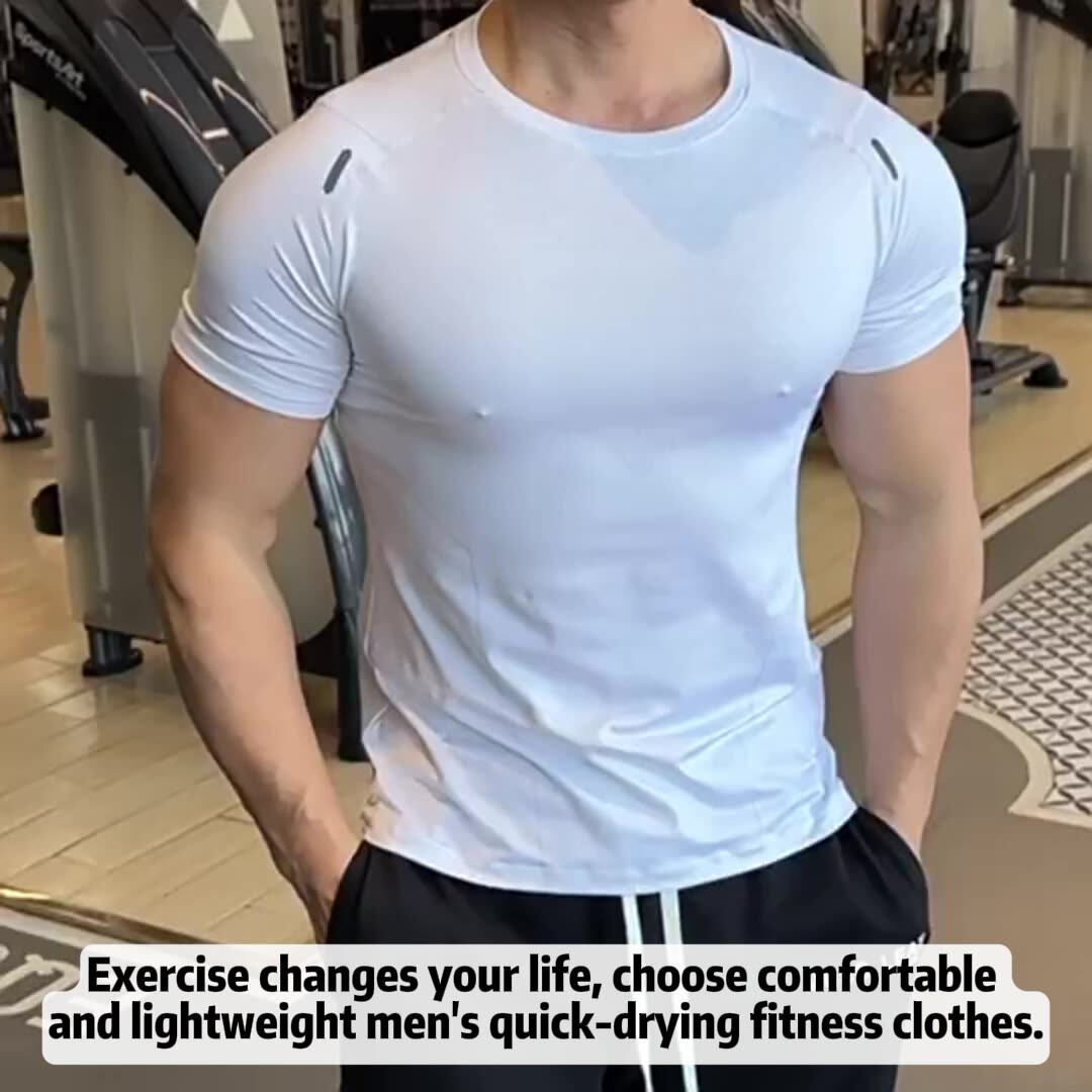 Summer Quick Dry Breathable Compression Blank Sports Gym Tshirt Men ...