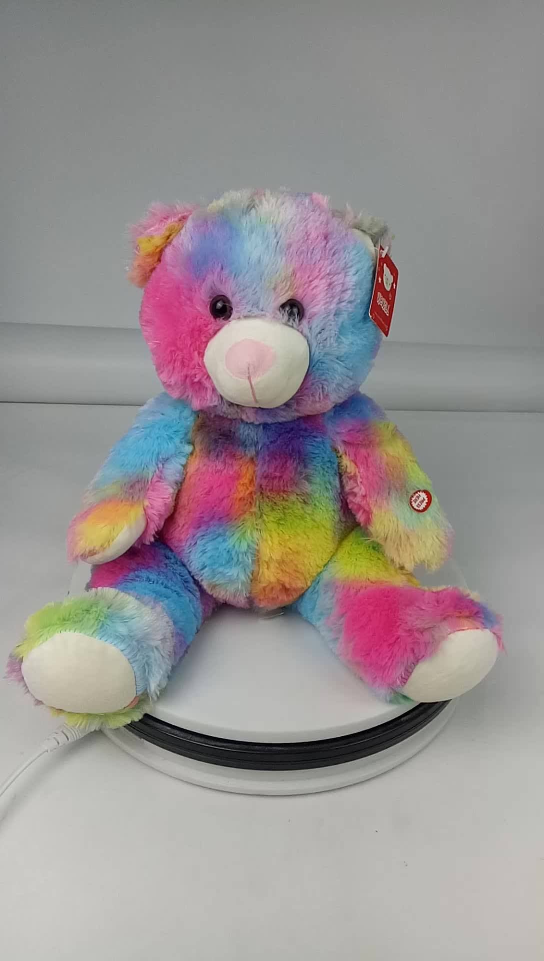 Custom Cute Colorful Plush Rainbow Teddy Bear Soft Toys - Buy Rainbow ...