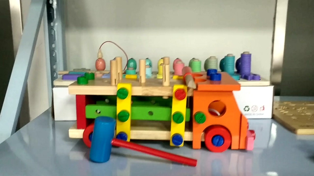 Multi-functional Diy Tools Truck Knocking Screw Wooden Toy Car Assembly ...