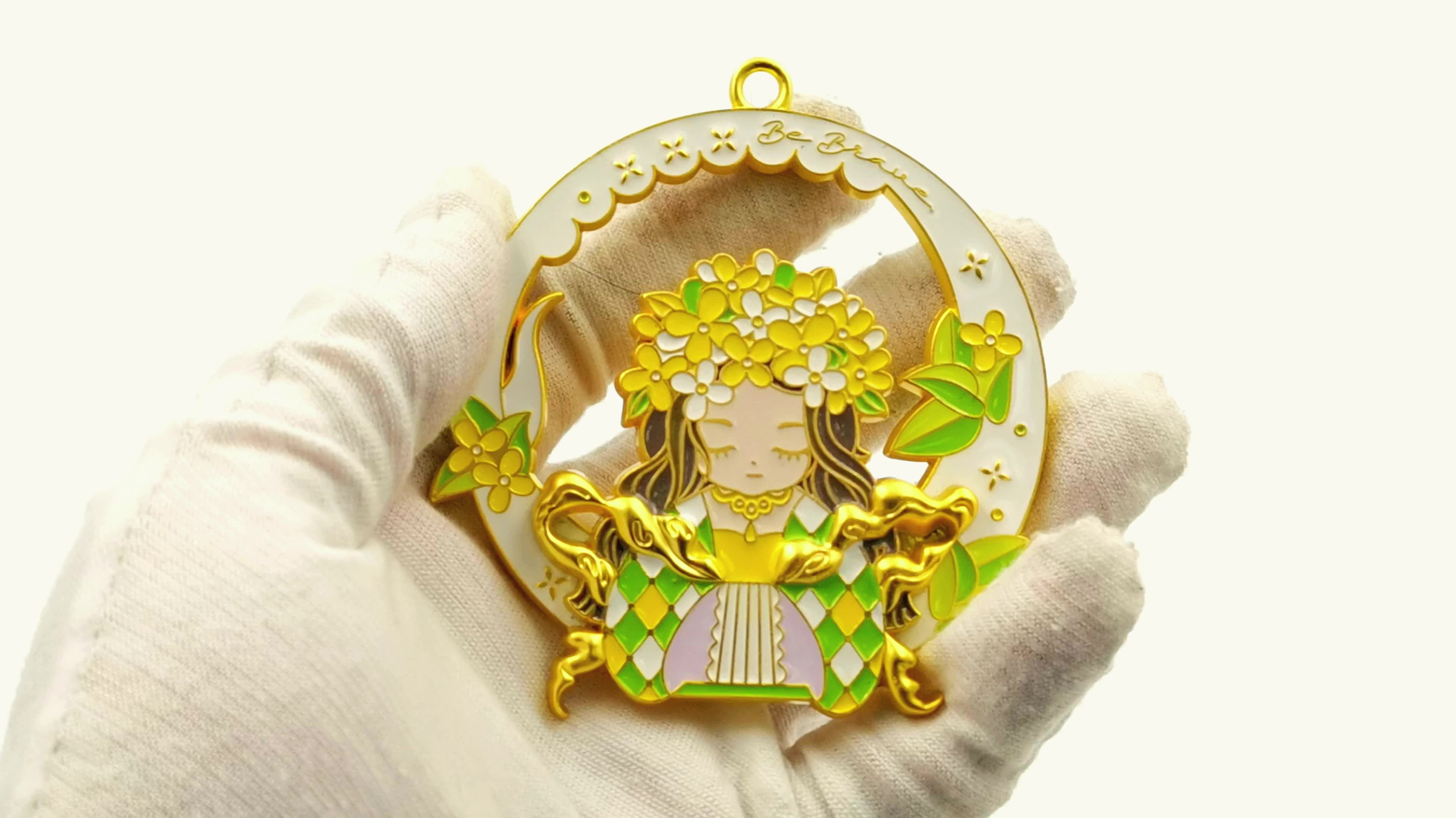 Metal Medal Custom Badge Painted Enamel Medal Shaped Hollowed Out Badge ...