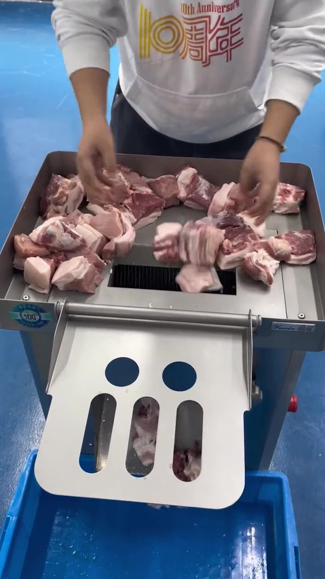 Automated Kitchen Chicharon Fresh Meat Slicer Cutter Shredded Meat ...