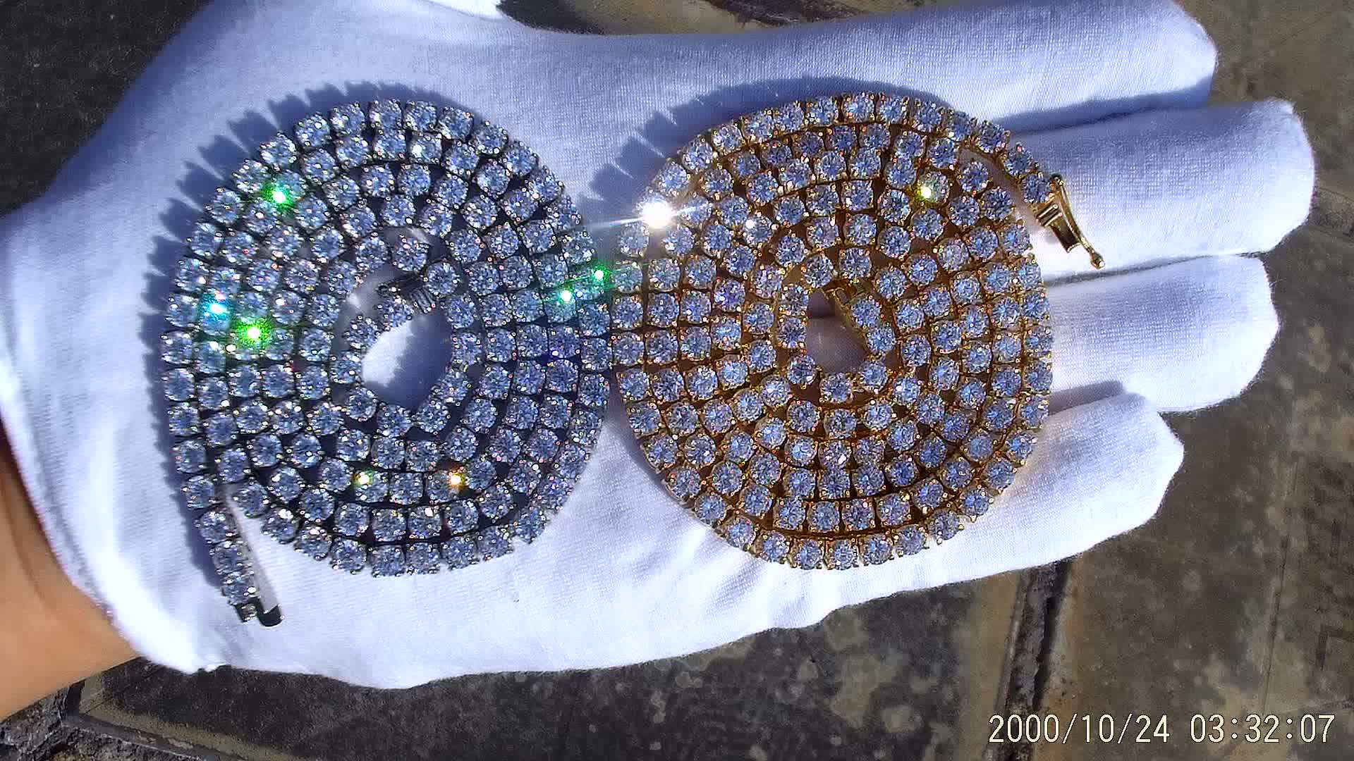 Cz Micro Paved Gold Diamond Tennis Chain Necklace For Men - Buy Tennis ...