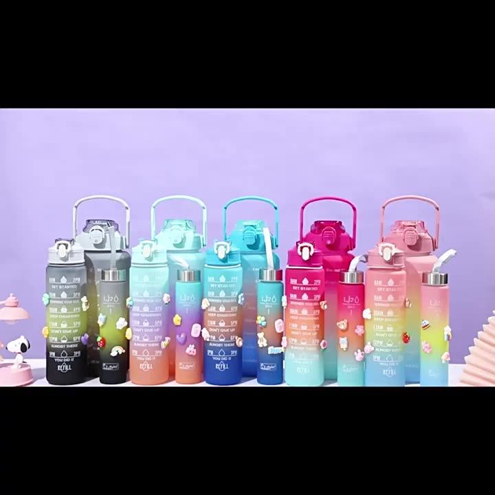 3pcs Set 2000+900+280ml 3 In 1 Cup Three Color Gradient Plastic ...