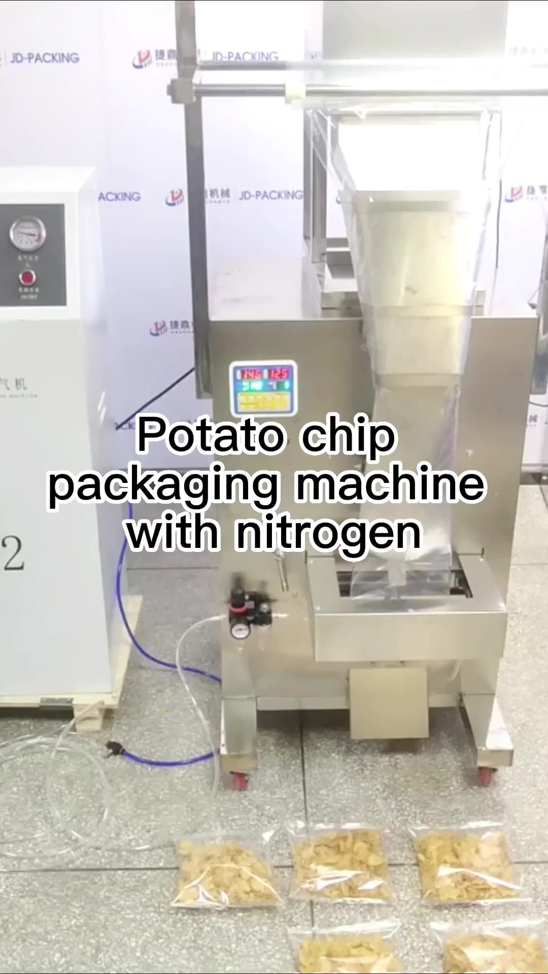 Fully Automatic Vertical Potato Chips Packaging Machine With Nitrogen ...