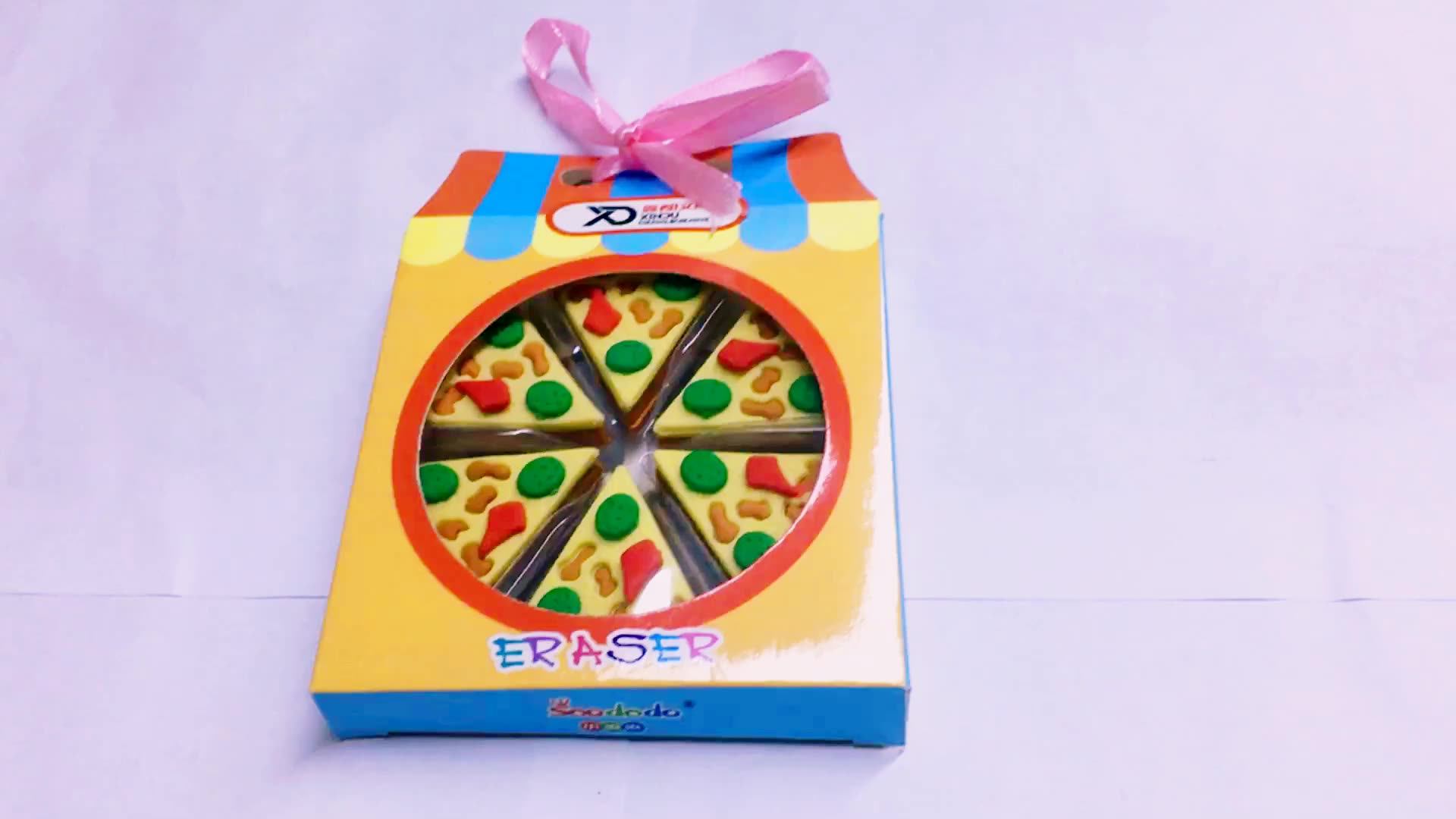Foods Series Gift Set 3d Pizza Shaped Pencil Eraser Office Eraser - Buy ...