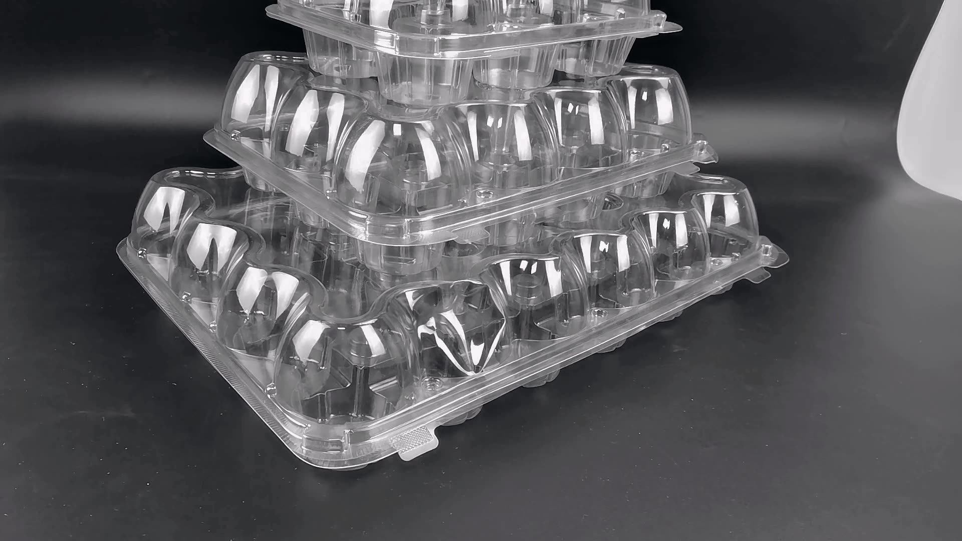 Disposable Clear Pet 24 Cupcake Box And Packaging Plastic Transparent ...