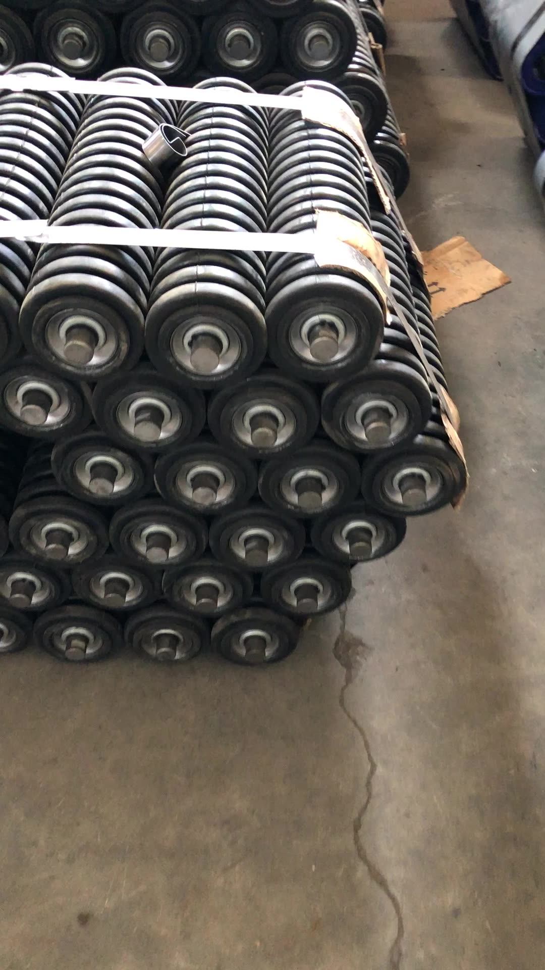 127mm Dia Shock Absorber Impact Idler Rubber Conveyor Rollers With ...