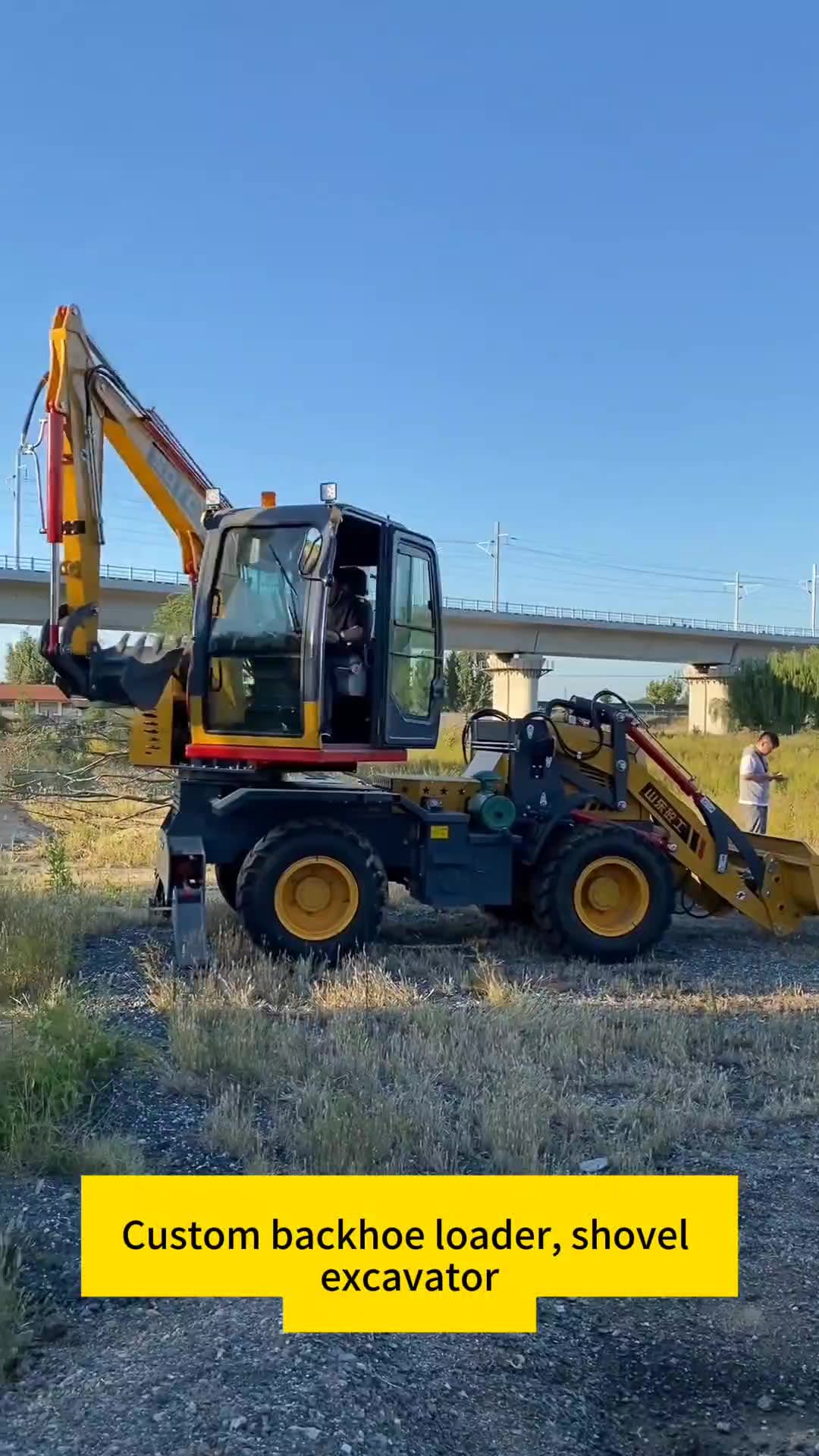 Backhoe Excavator Loader 4x4with 360 Degree Rotated Cab Backhoe Loader ...