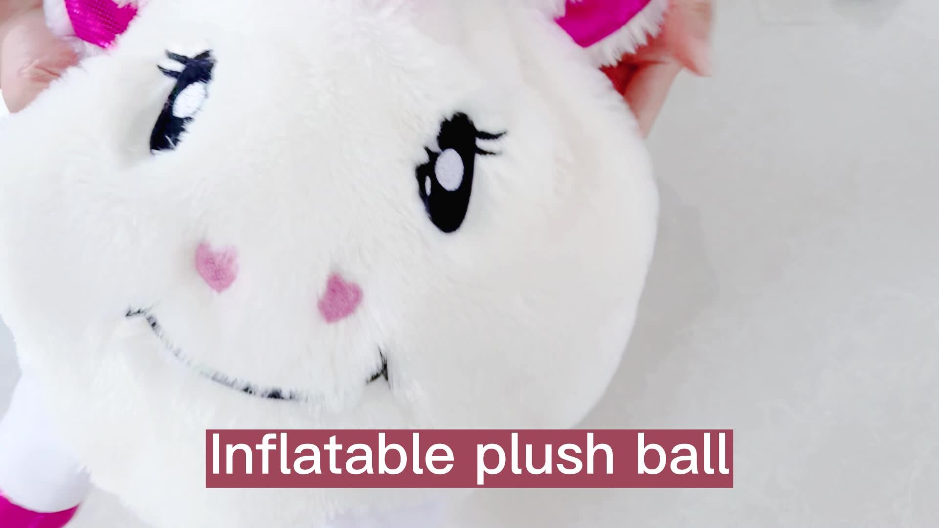 Custom Inflatable Plush Balls Skin Fuzzy Unicorn Plush Toy Ball ...