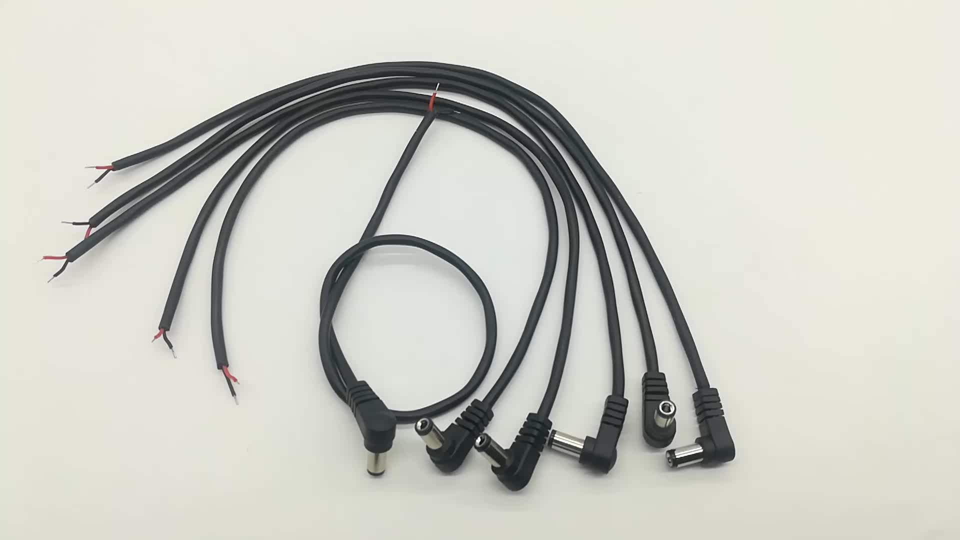 Custom Low Voltage12v 24v 18 Awg 5a Rated Dc Cable Right Angle Dc Power ...