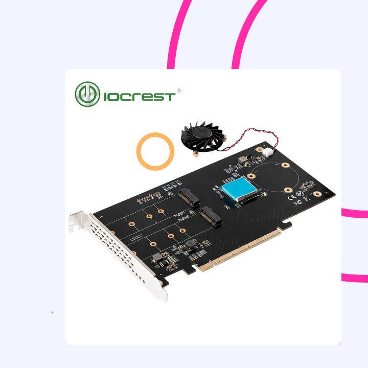 Iocrest Asmedia Chipset Asm2824 Dual M.2 Nvme Pcie 3.0 X16 Adapter ...