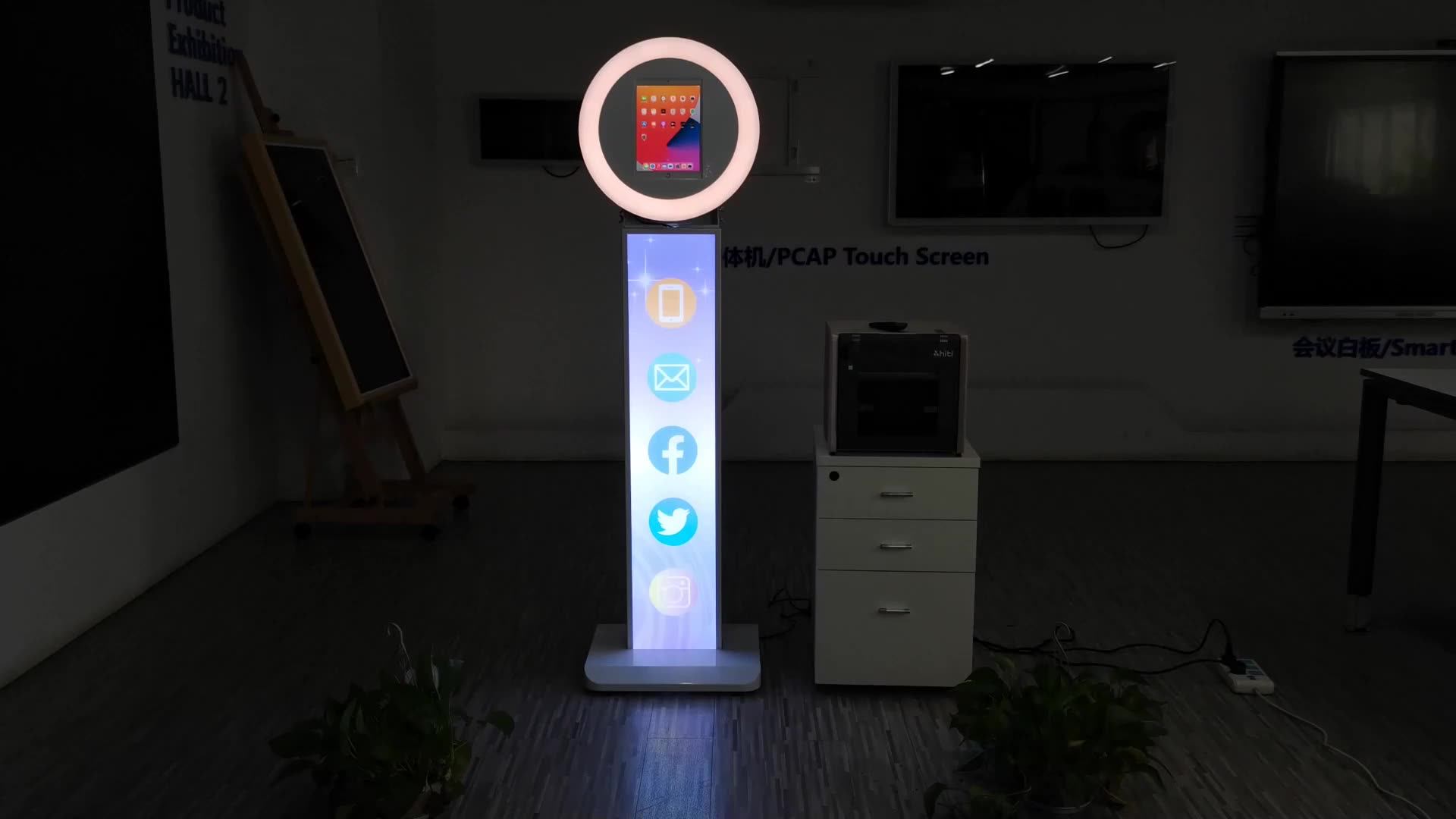 New Design Pictures Photo Booth Rgb Ring Light Selfie Kiosk Station ...