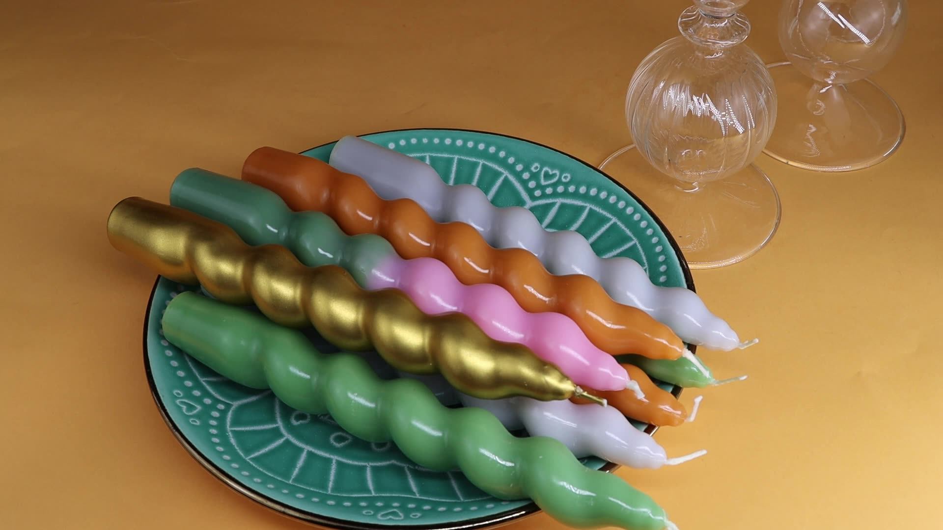 Huaming New Design Wedding Spiral Taper Twisted Candles Paraffin Wax ...