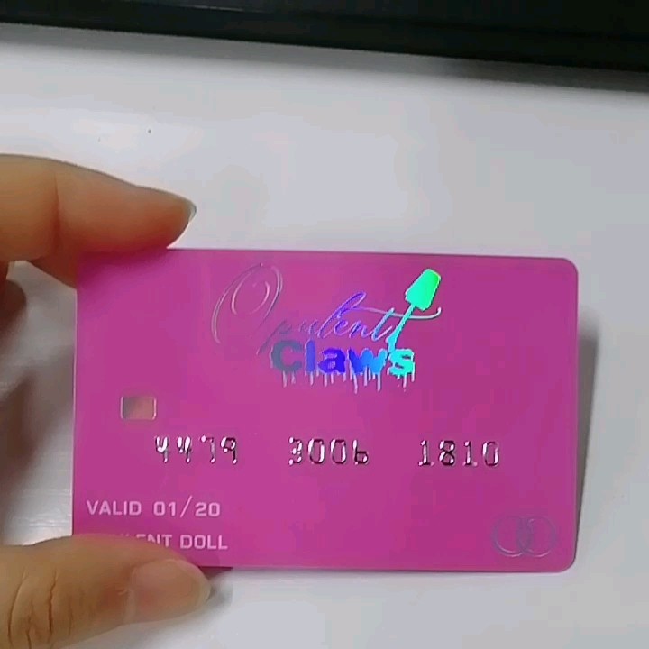 Holographic Pink Black Gold Plastic Business Cards Look Like Credit ...