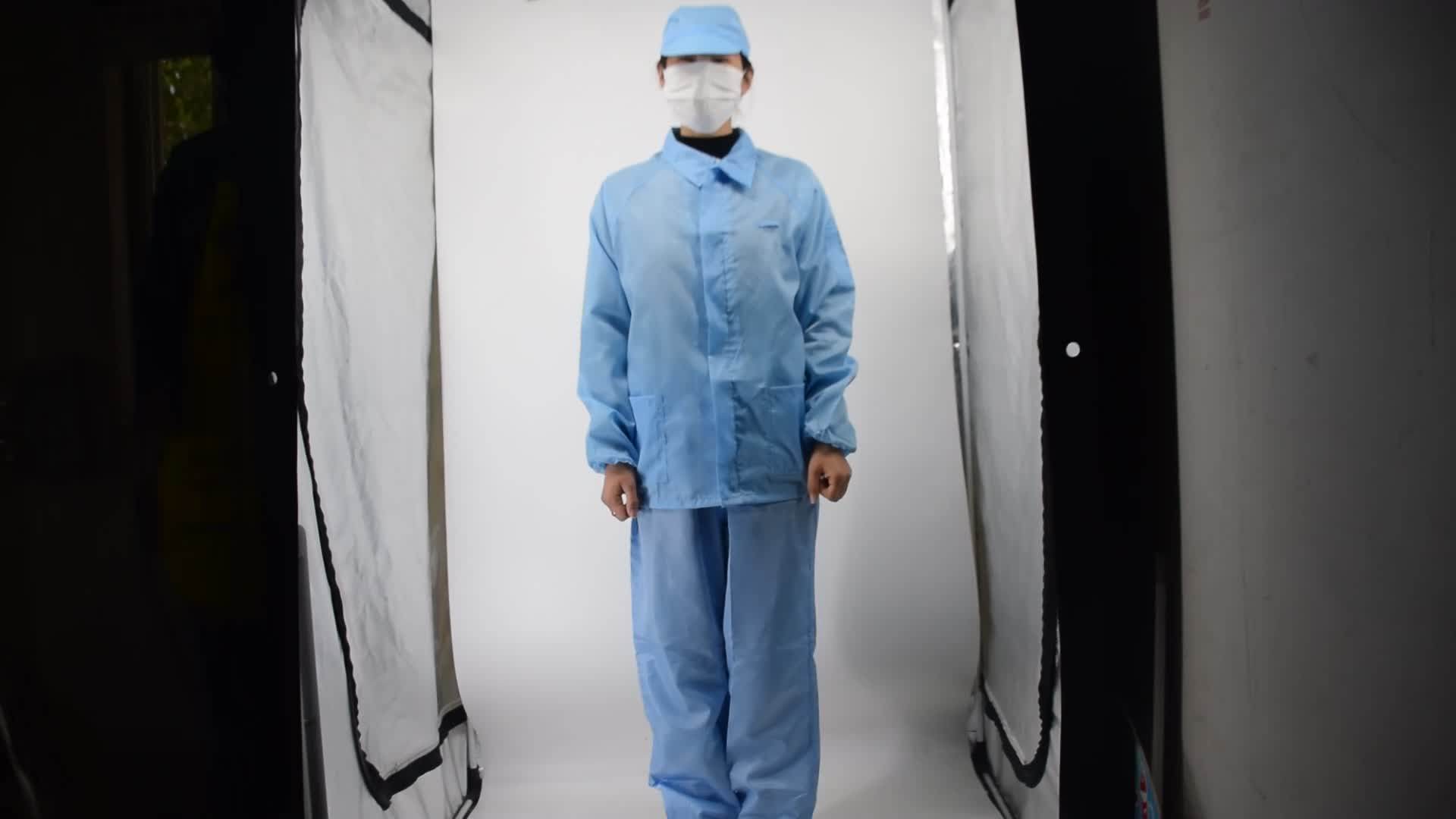 Lkg-2019d7 Navy Blue Color Cleanroom Antistatic Esd Suit With Cap - Buy ...
