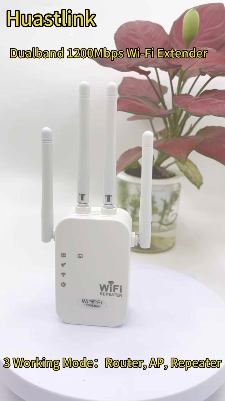 Huastlink Wps Easy Setup Wifi Range Extender 1200mbps Dual Band Wifi Repeater 2.4/5ghz Internet ...