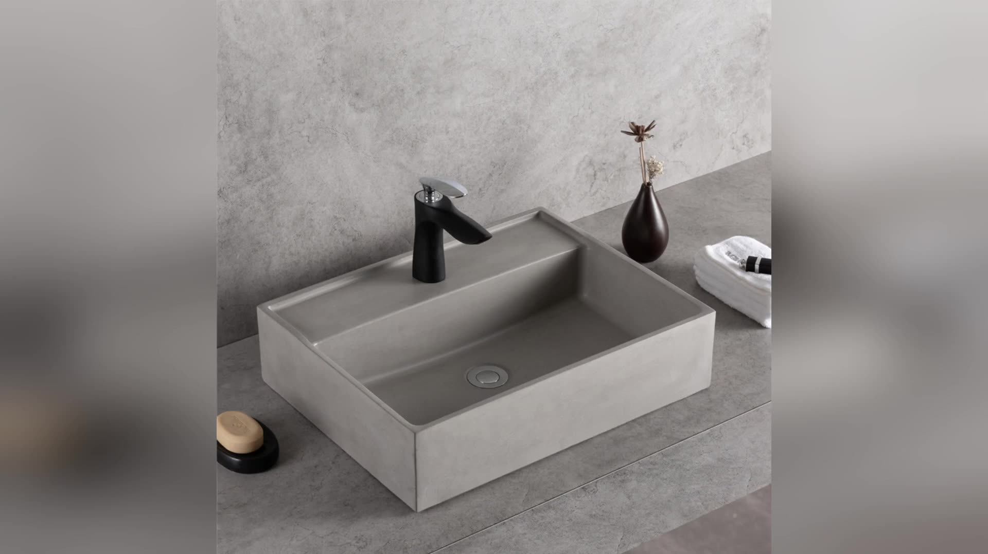 Outdoor Square Concrete Wash Sink Terrazzo Lavatory Cement Basin - Buy ...