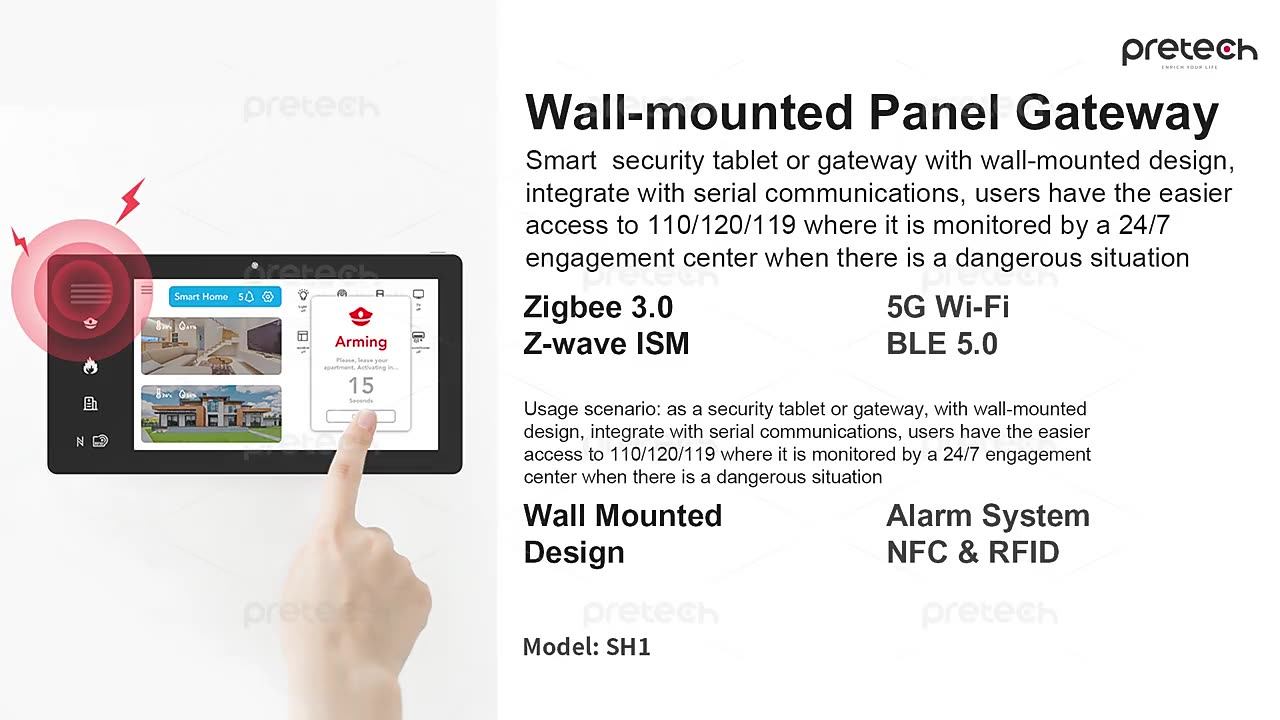 Wall Mount Android Nfc Zigbee Lte Wifi Gateway 8 Inch Poe Android Hotel ...