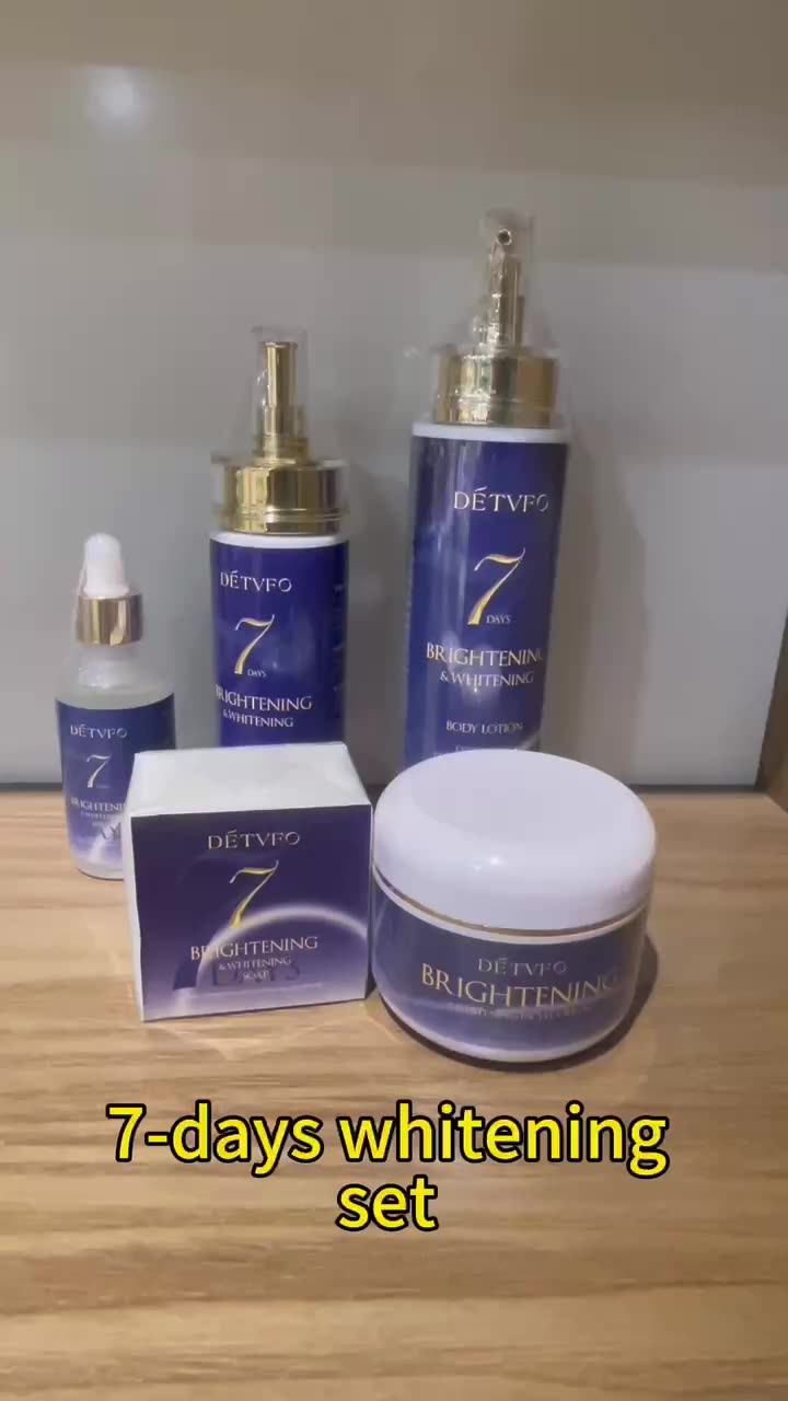 7 Days Whitening Skin Care Set Double-glutathione Vitamin C Serum Dark ...
