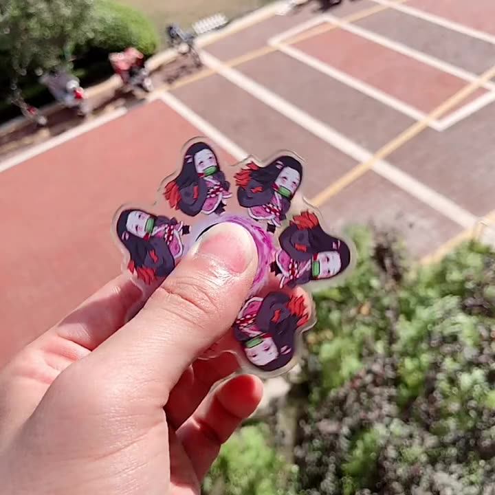 New Anime Demon Slayer Fidget Spinner Acrylic Spinning Toy For Kids ...