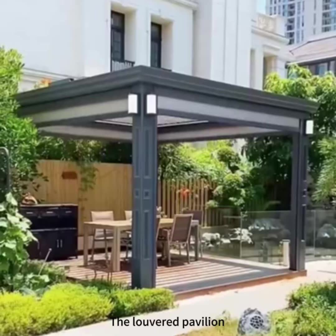 Remote Control Pergola Outdoor Gazebo Garden Bioclimatic Aluminium ...