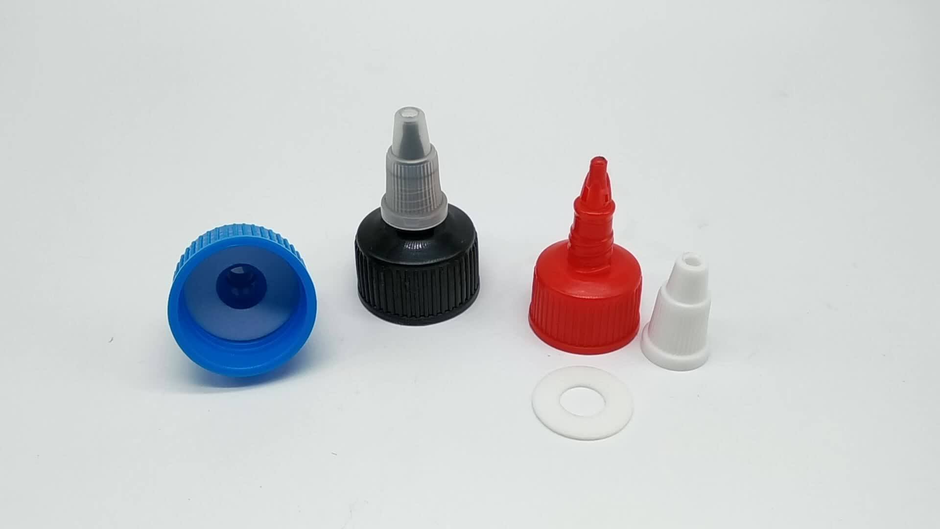20-410 Plastic Twist Top Cap And Point Mouth Cap For Hair Dye Bottle ...