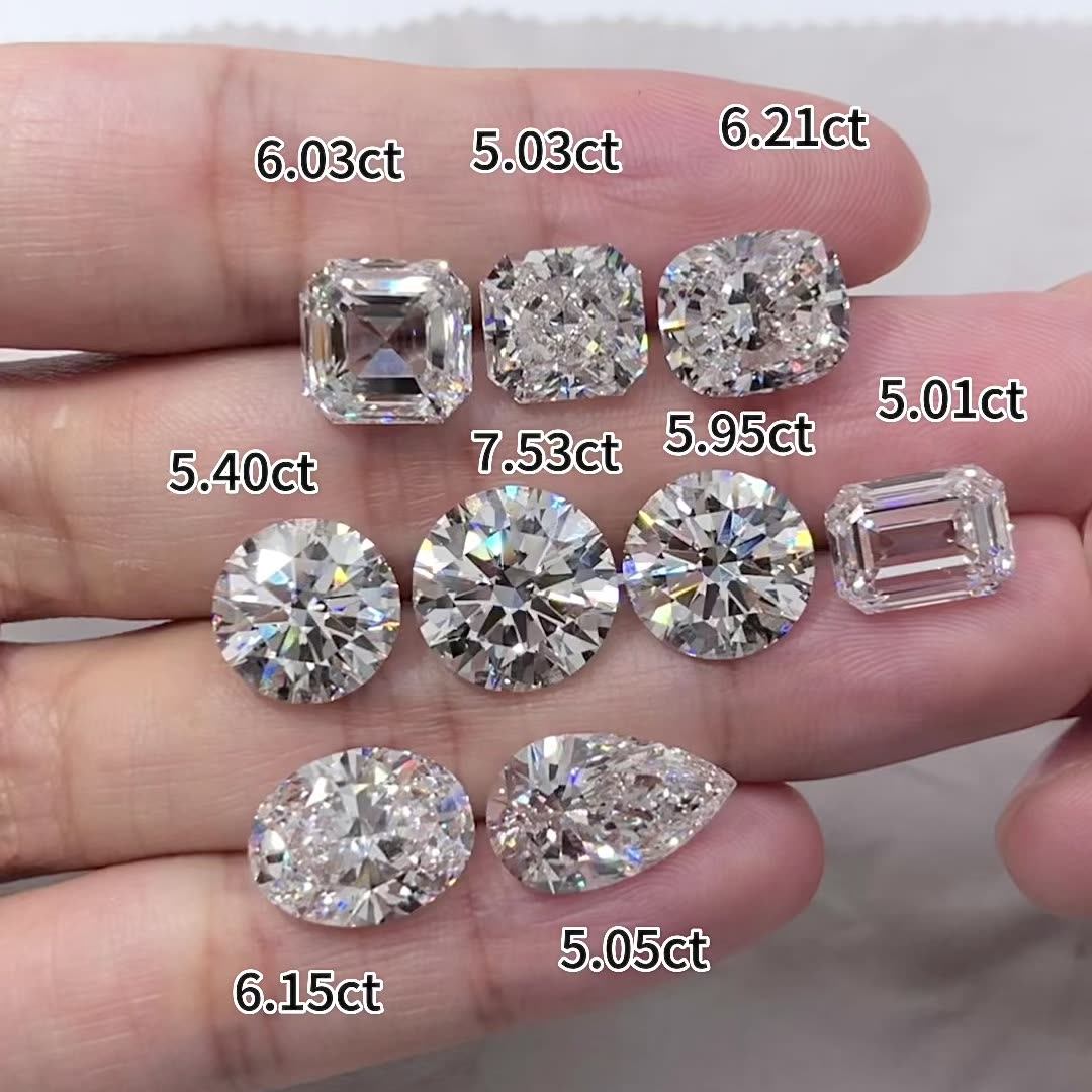 Lab Created Vvs Vs1 0.3ct 0.5ct 0.8ct 1ct 1.5ct 2ct 3ct 4ct 5ct 6ct ...
