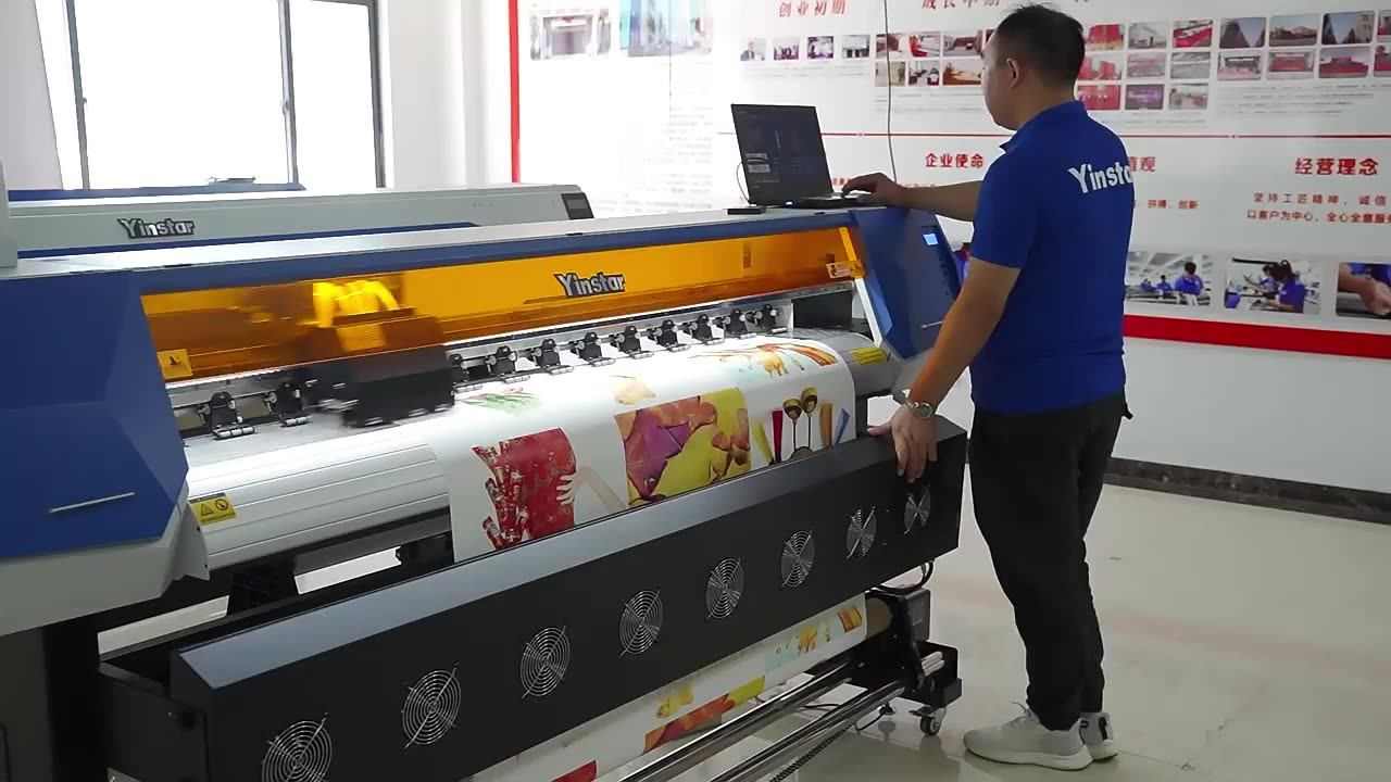 Large Format Machine Yinstar Eco Solvent Printer 1.8m 4head I3200 ...