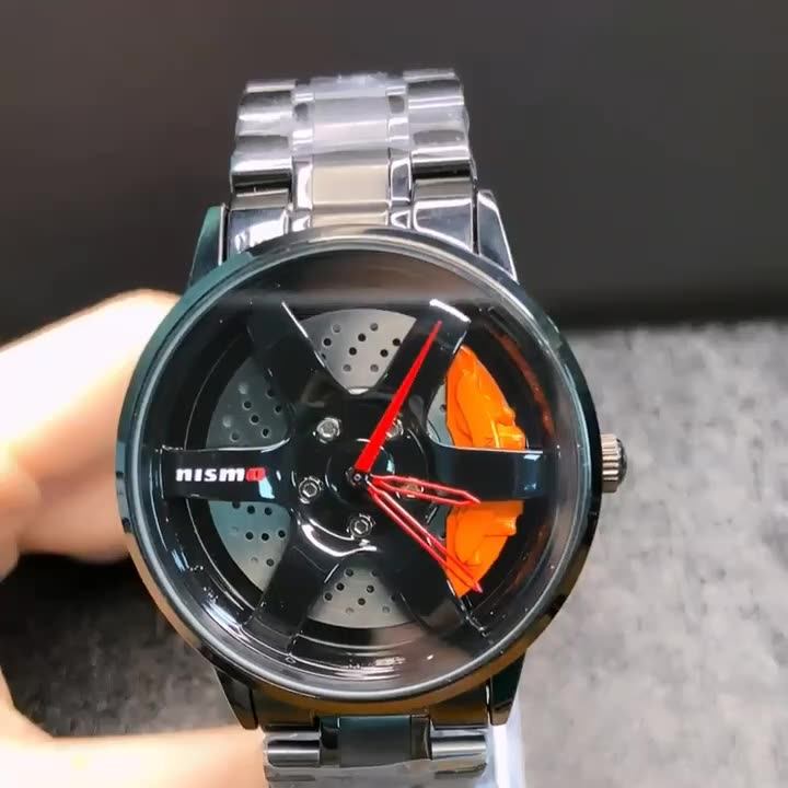 Rotating Sports Car Wheel Hub Men Watches Waterproof Sport Rim Hub ...