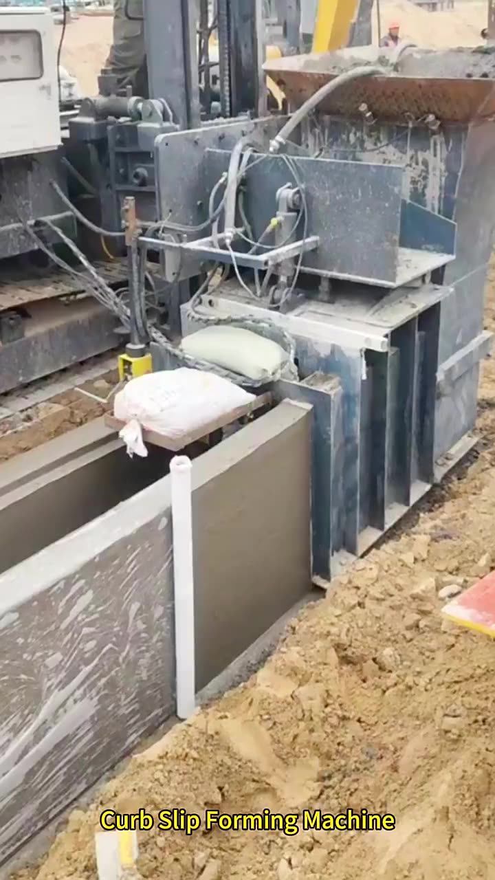 Concrete Road Slipform Retaining Wall System Barrier Kerbing Curb ...