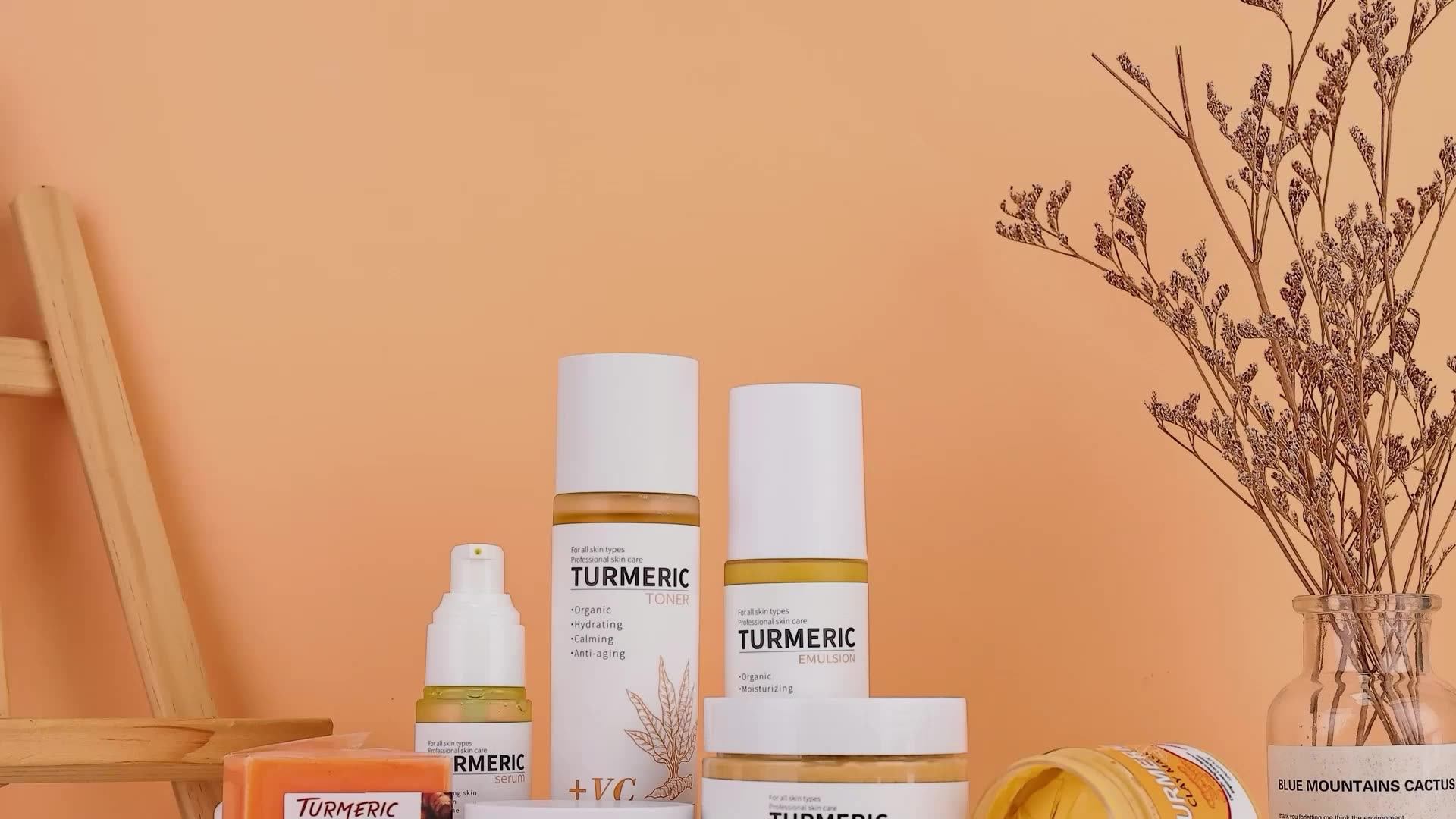 Oem Private Label Korean Cosmetic Organic Tumeric Whitening Acne Facial ...