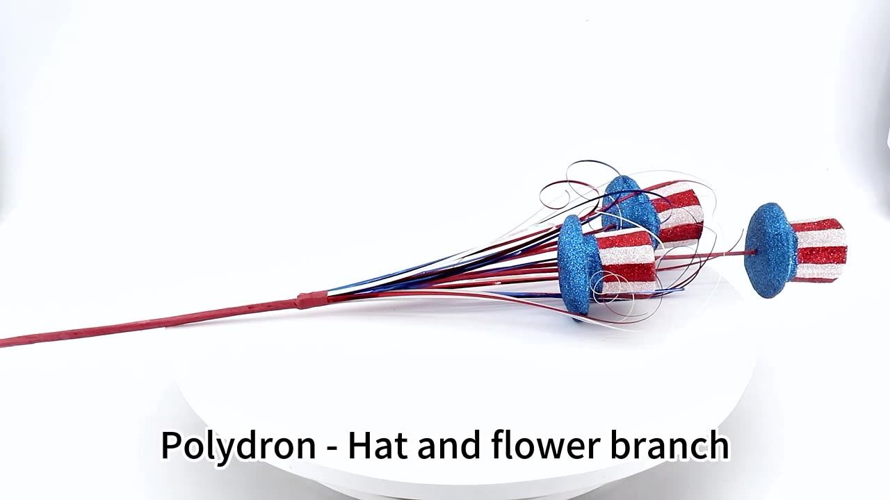 Artificial Patriotic Memorial Bouquet Salute Hat Red/blue/white Flower ...