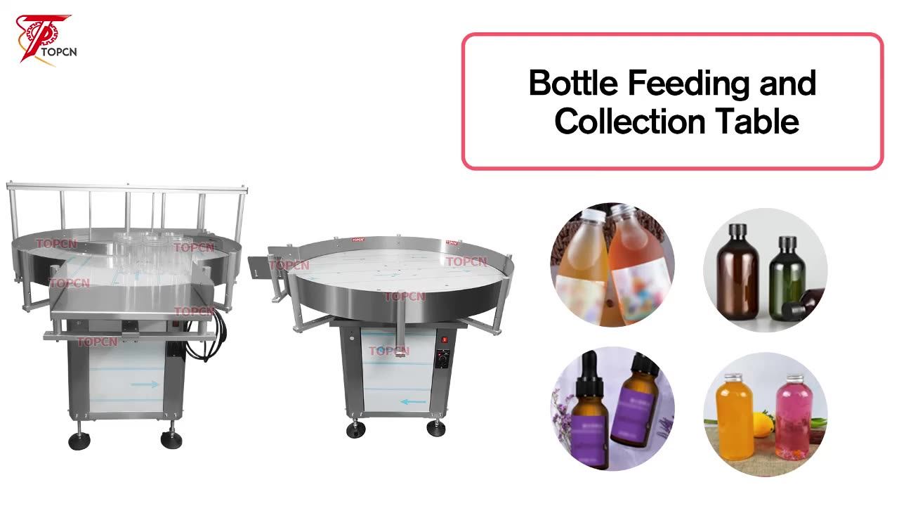 Topcn Rotary Plastic Bottle Unscrambler Glass Bottle Sorting Turntable Feeding Table Machine For ...